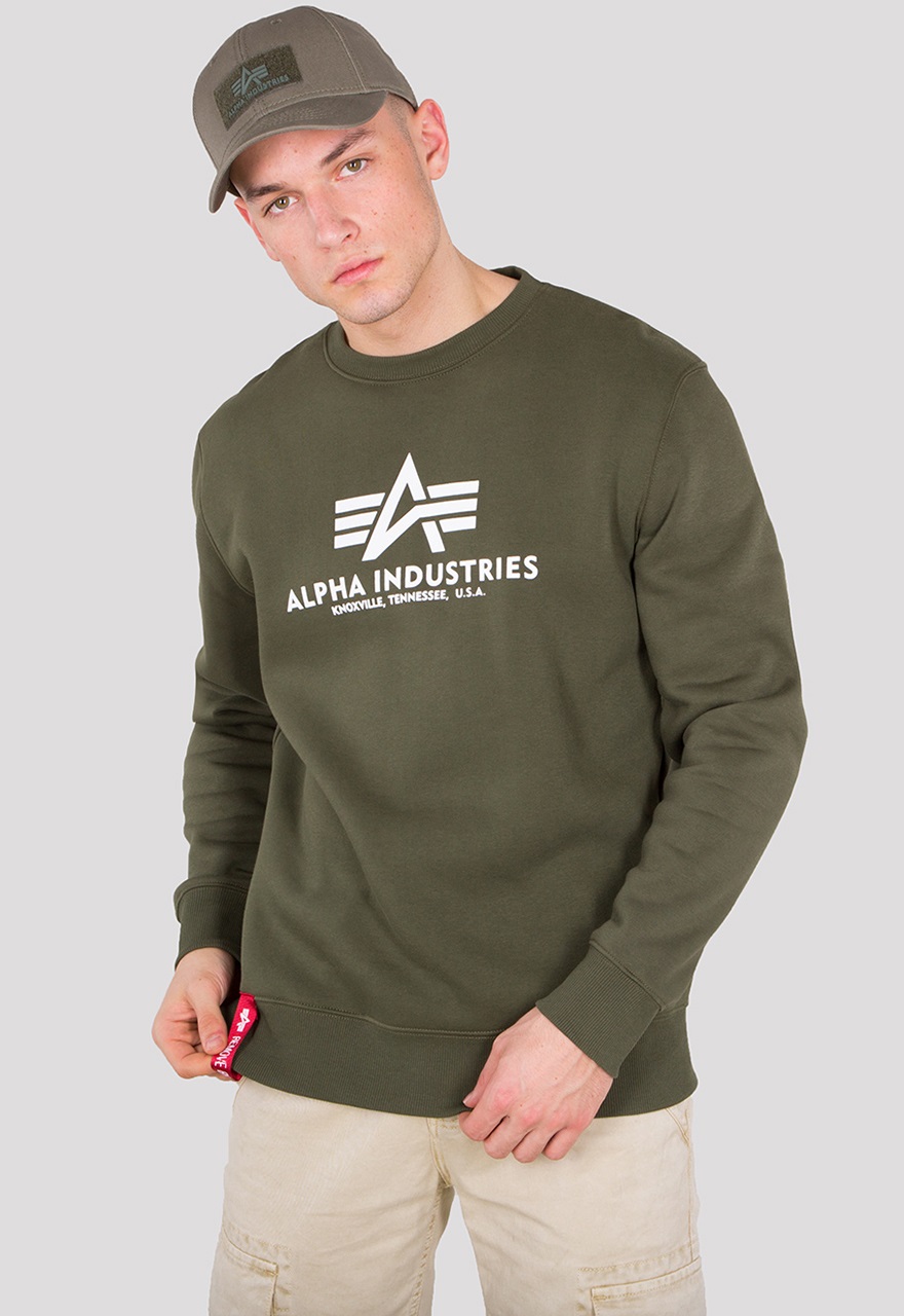 Alpha Industries Pullover Basic (Baumwolle) Sweater dunkelgrün Herren online bestellen
