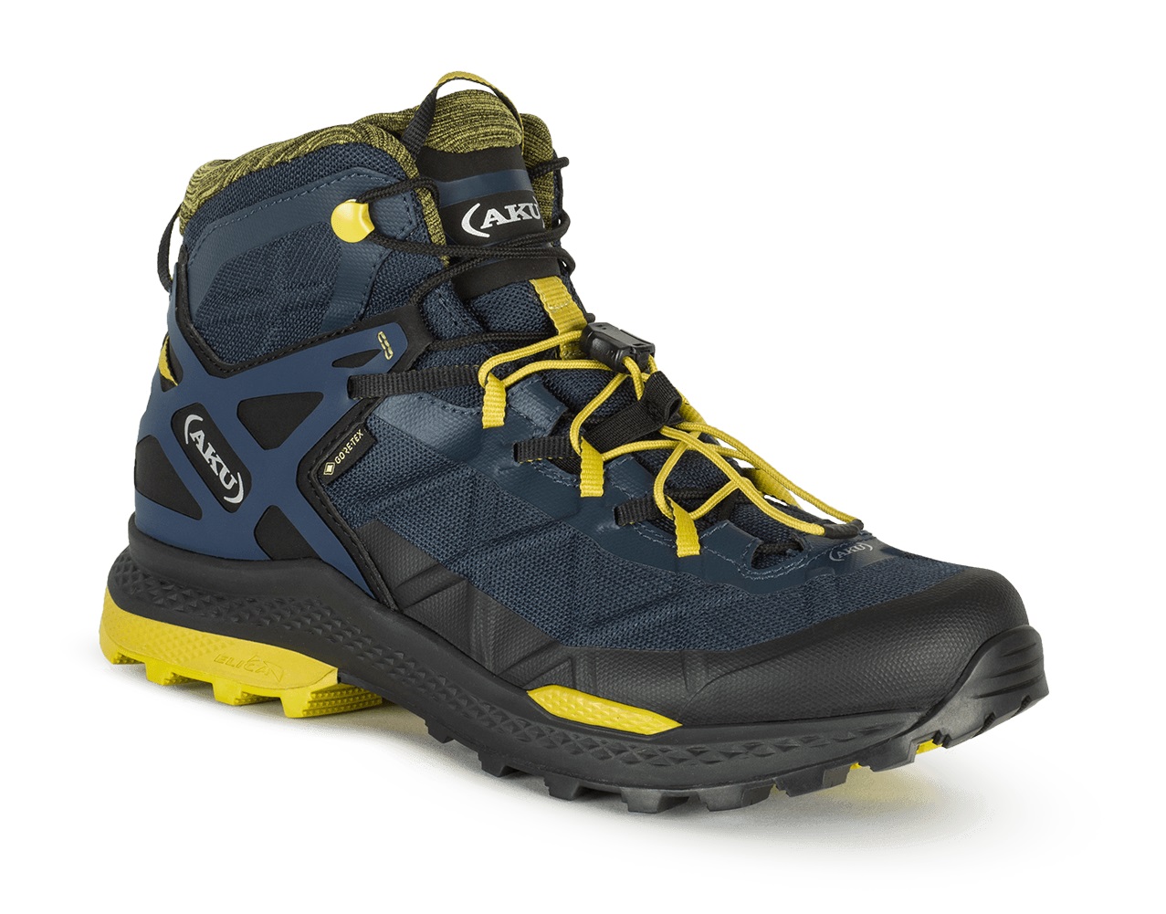 AKU Wanderschuhe Rocket Mid GTX (Fast-Hiking, wasserdicht) blau/gelb ...