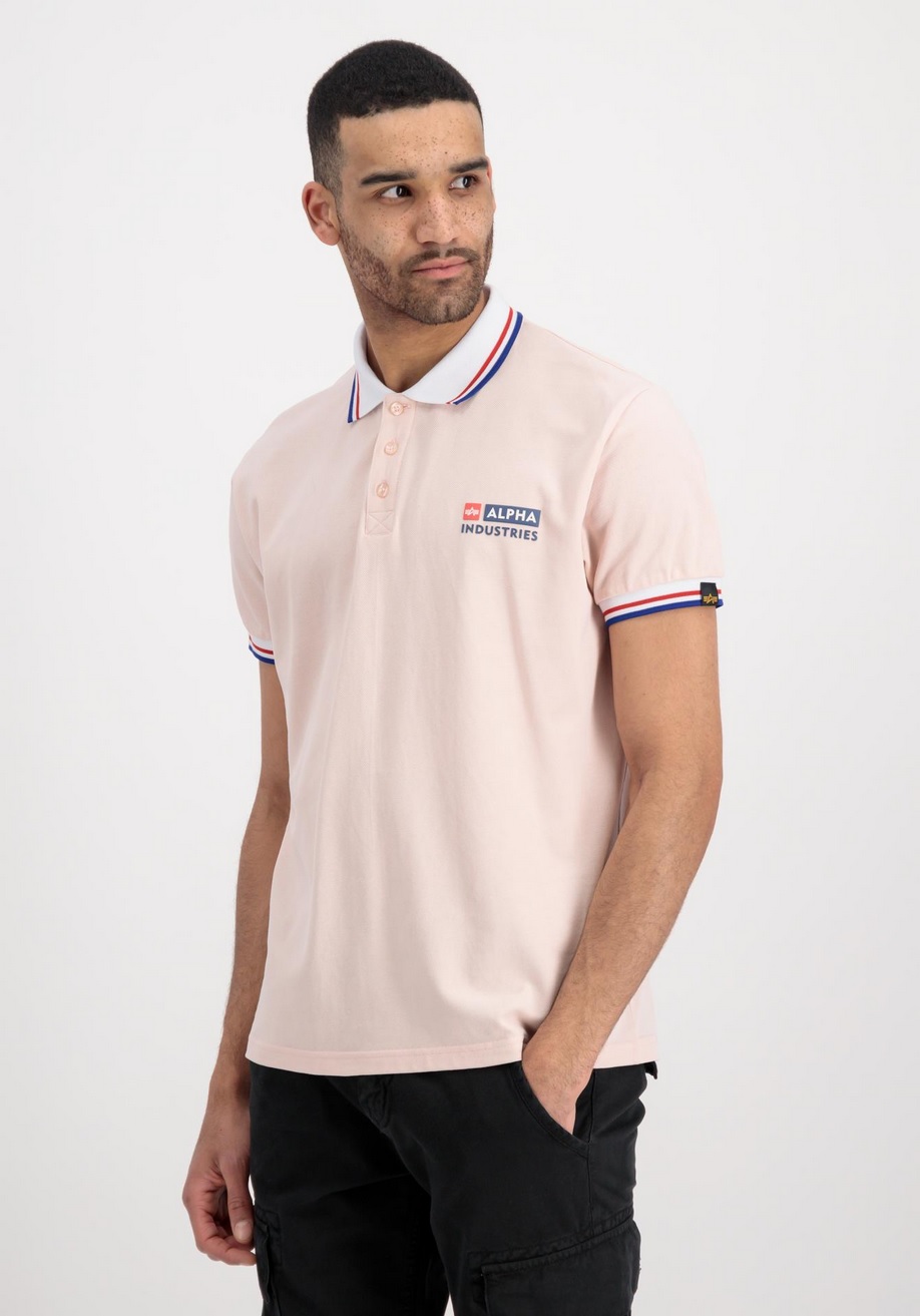 Alpha Industries Polo Contrast (100% Baumwolle) hellorange Herren ...