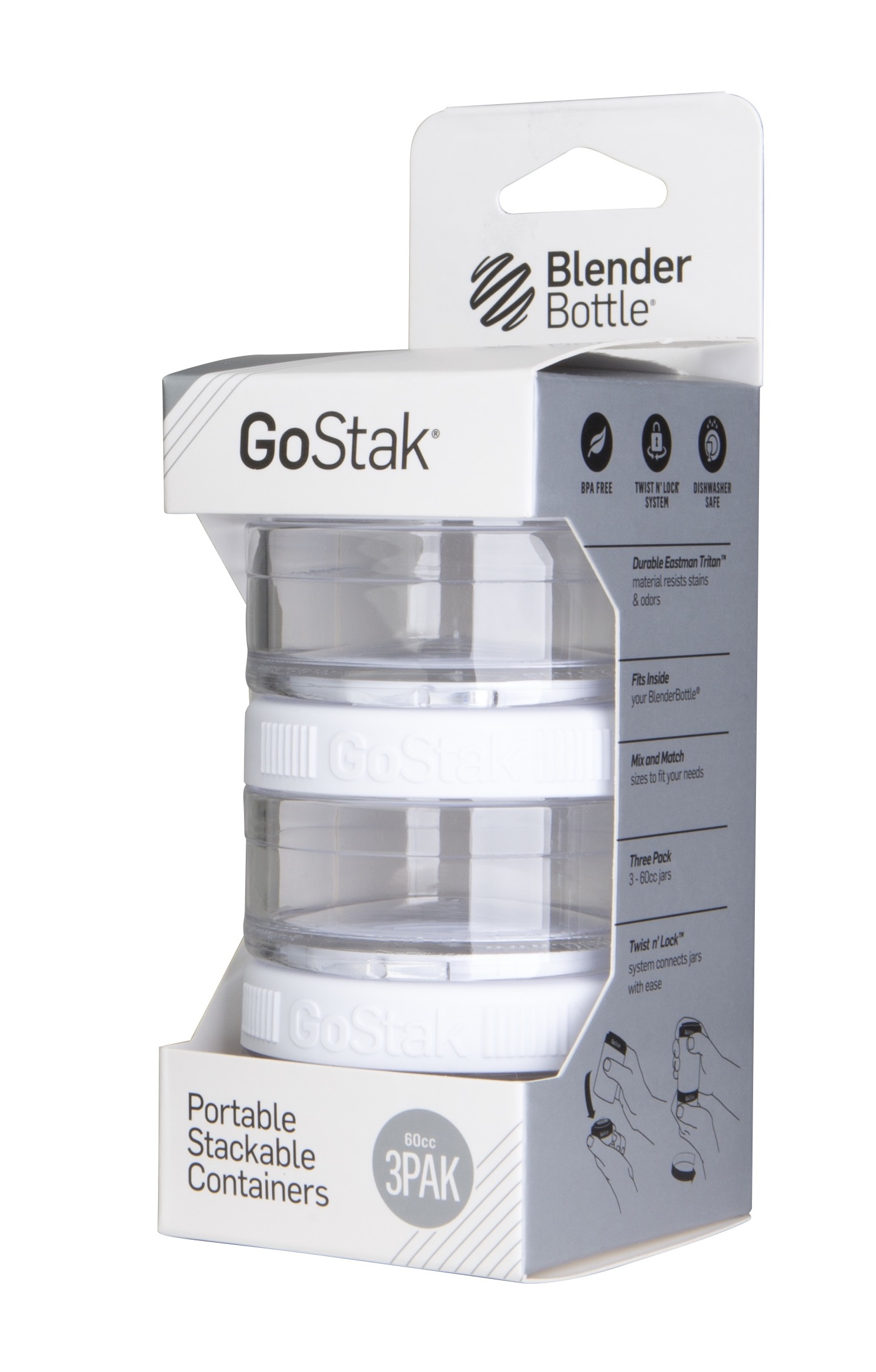BlenderBottle Behälter GoStak 60ml weiss 3er online bestellen