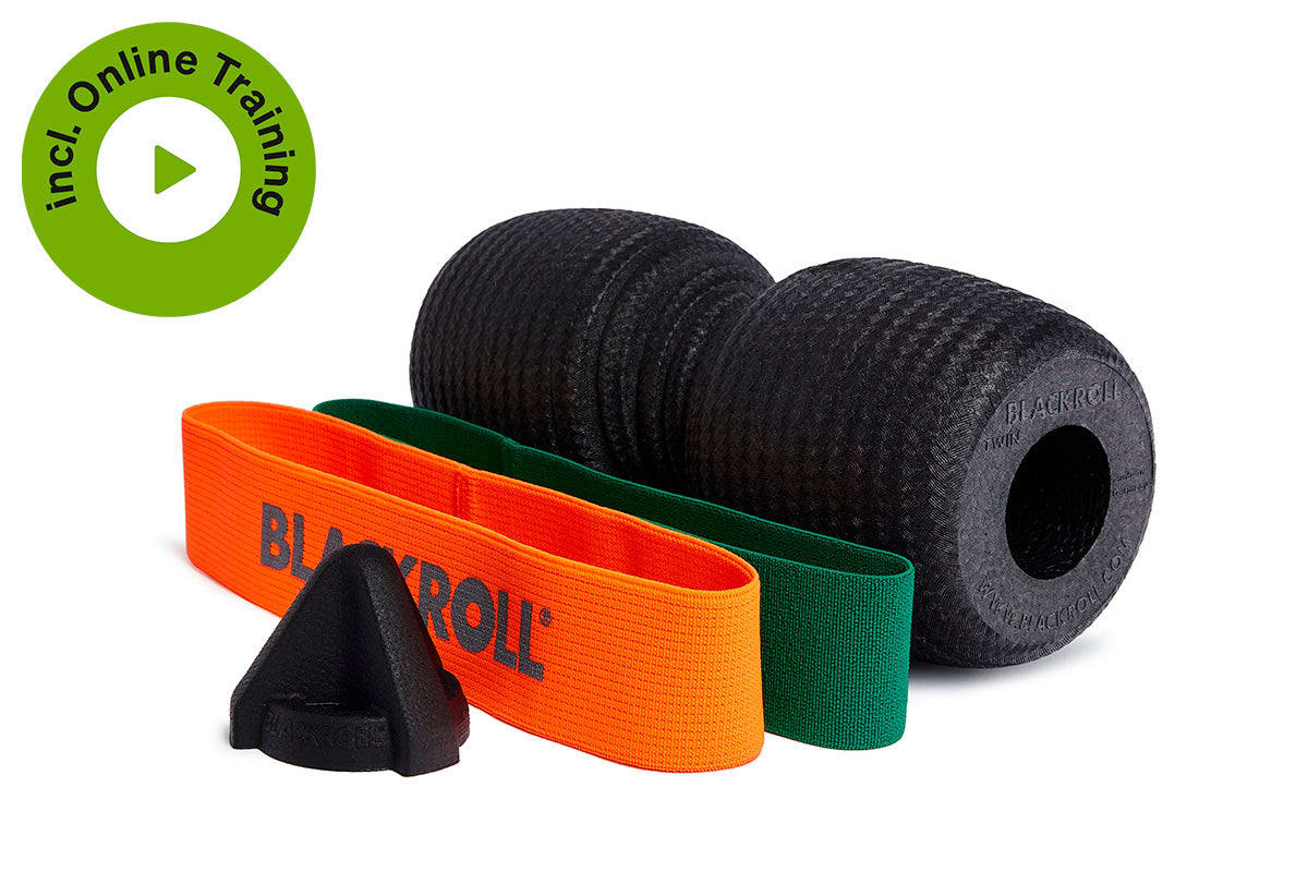 Blackroll Knie - Knee BOX Set schwarz (Twin, Trigger, Loop Band grün, Loop Band orange) - 1 Set ...