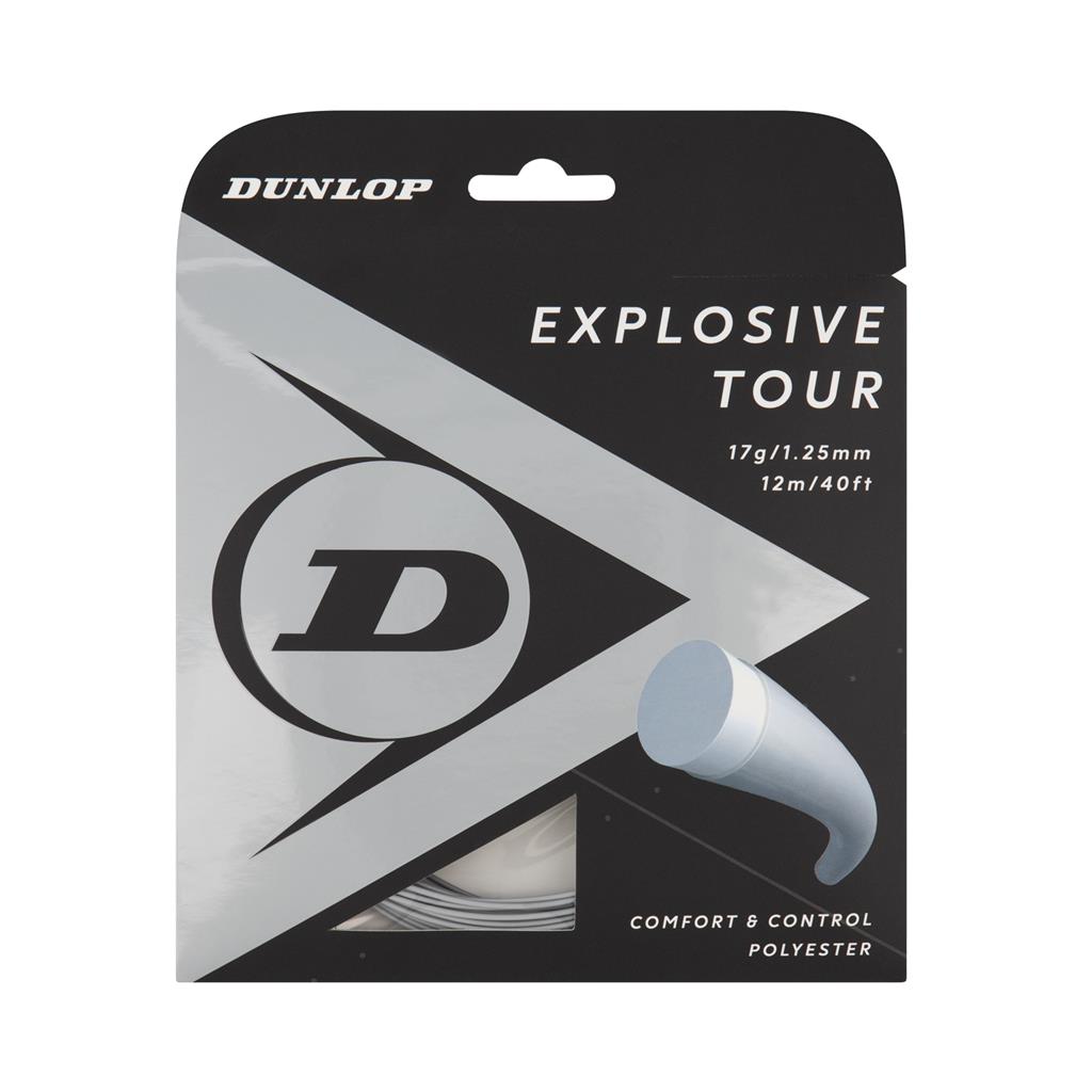Dunlop Tennissaite Explosive Tour (Haltbarkeit+Komfort) silber 12m Set ...