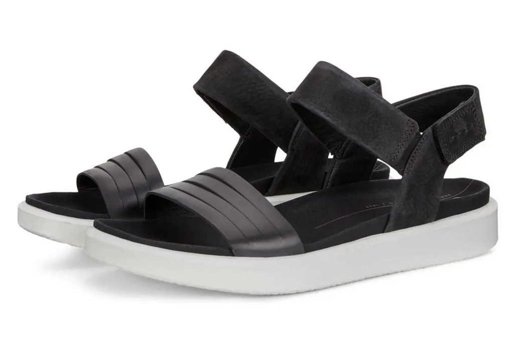 ECCO Sandale Flowt Flat (Leder) schwarz Damen online bestellen