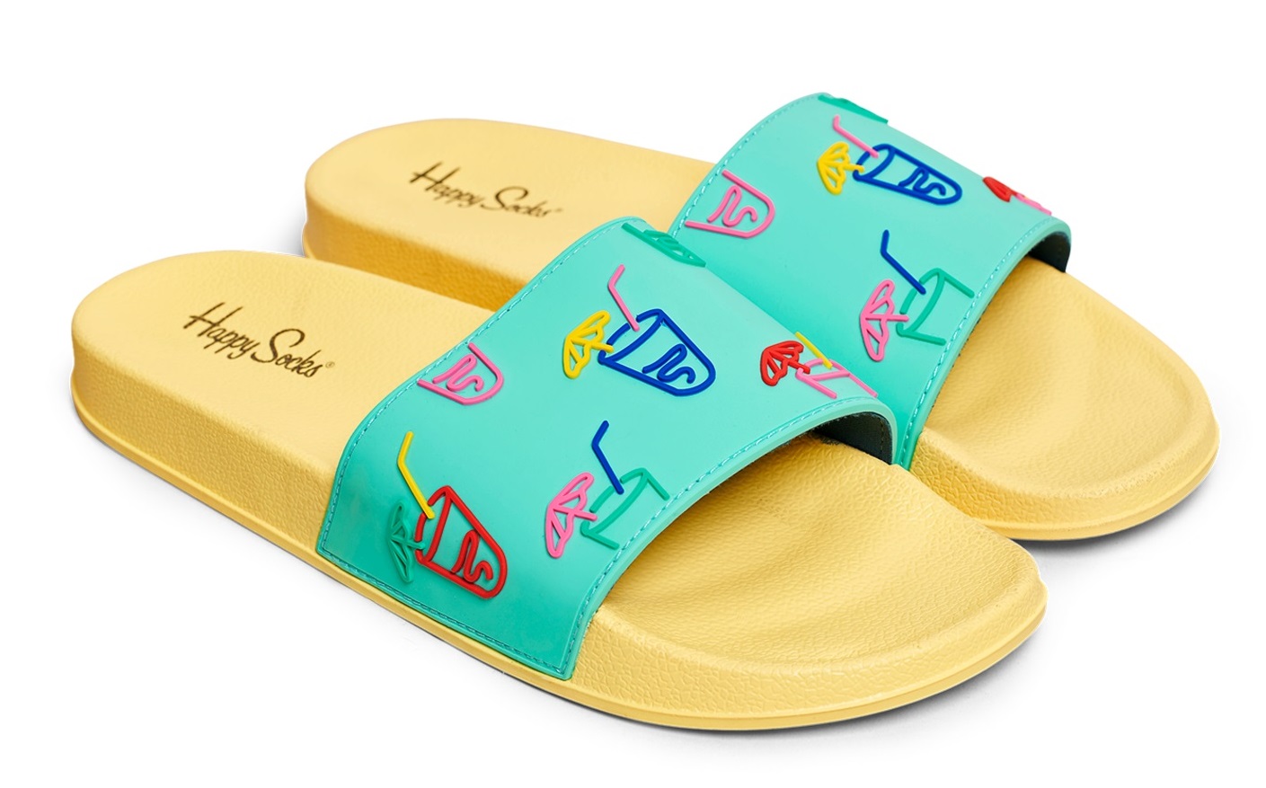 Happy Socks Badeschuhe Pool Slider Lemonade gelb/mint online bestellen