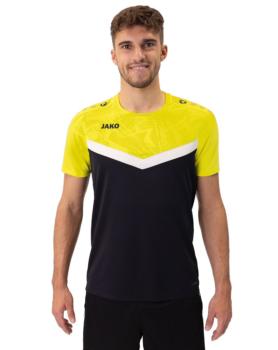 JAKO Sport-Tshirt Iconic (Polyester-Micro-Mesh) schwarz/gelb Herren ...