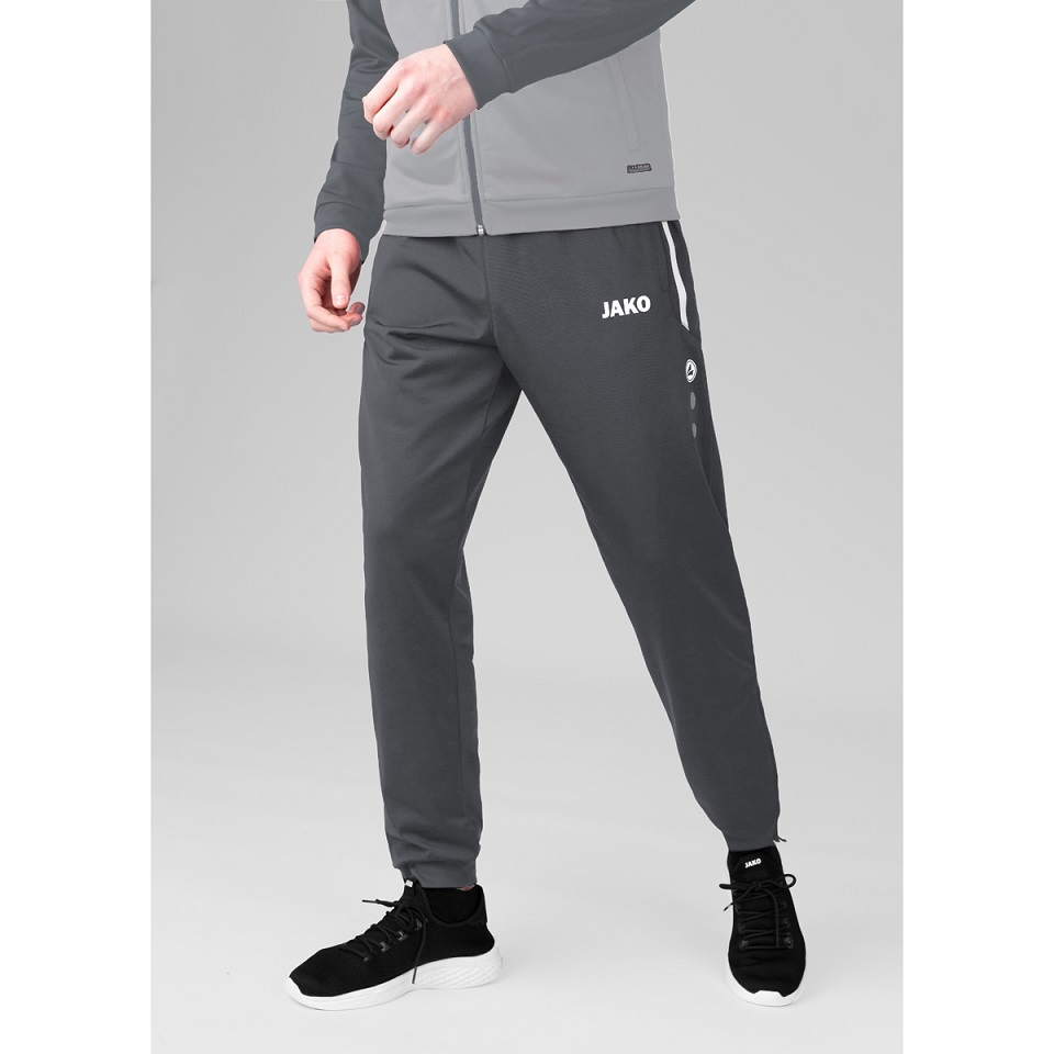 JAKO Trainingshose Allround (100% Polyester) lang anthrazitgrau Herren ...