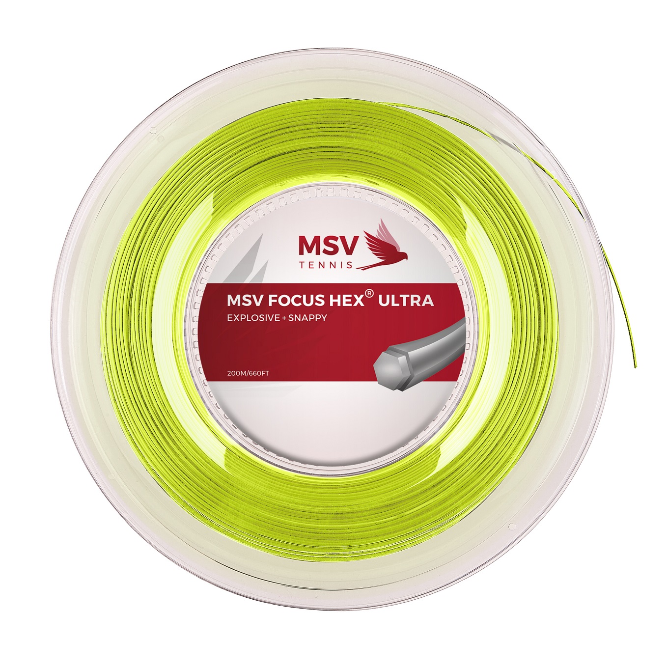 MSV Tennissaite Focus Hex Ultra (Spin+Spannungskonstanz) neongelb 200m ...