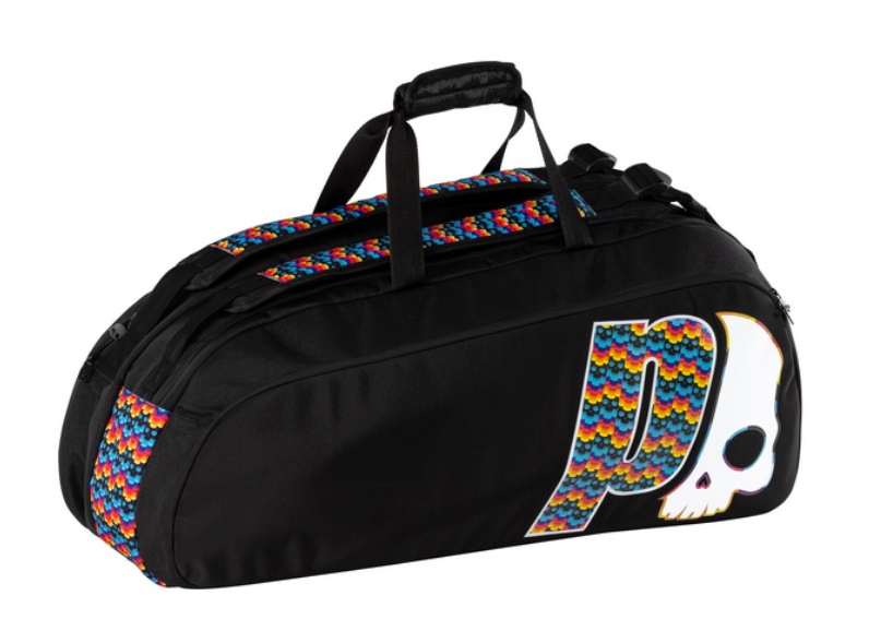 Prince Tennis-Racketbag by Hydrogen Skulls Comp 2 (Schlägertasche, 2 Hauptfach) schwarz 6er ...