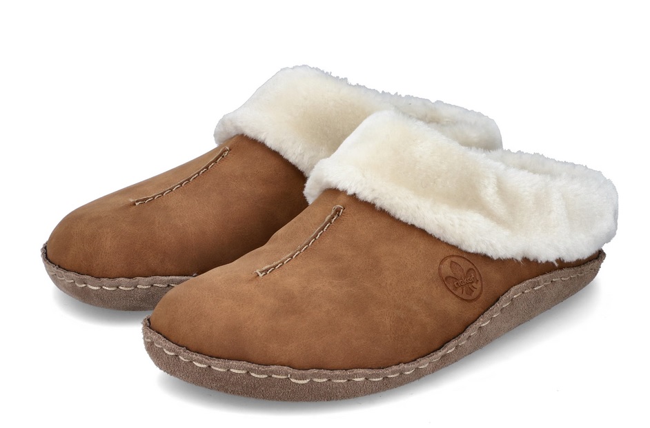 Rieker Hausschuhe 66390-60 (Leder-Sohle) braun Damen online bestellen