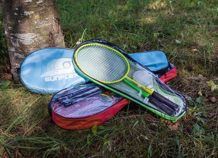 Sunflex Federball Set Match JUNIOR (2x Schläger, 2x Bälle, 1x Tasche ...