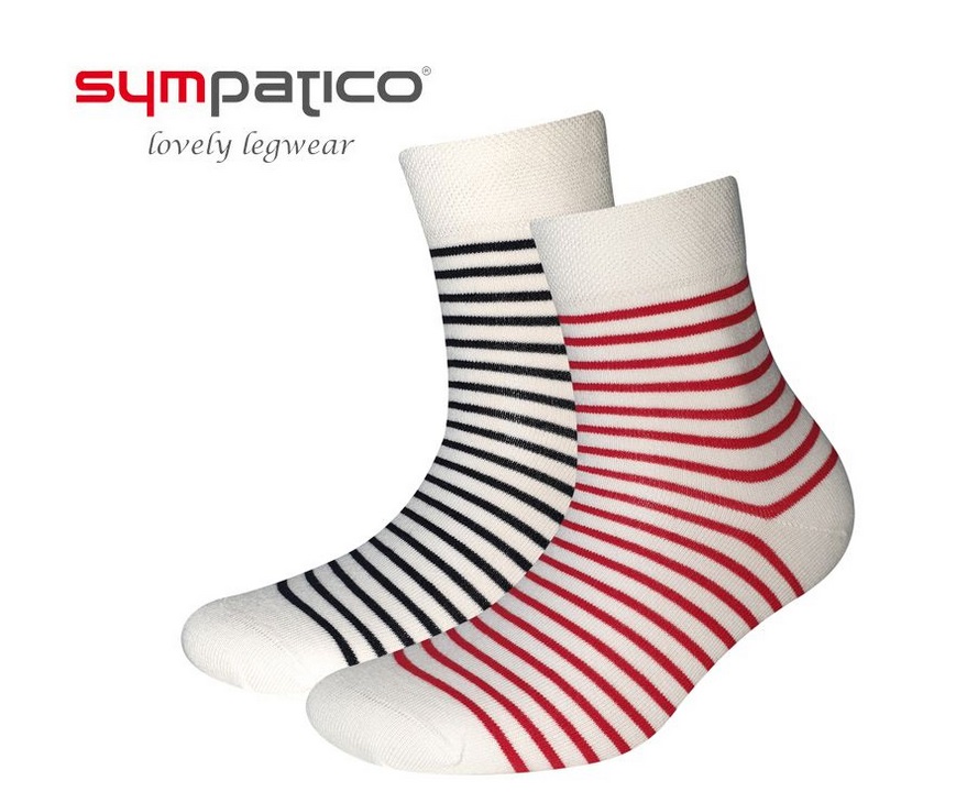 Sympatico Tagessocke Small Line (Baumwolle) Kurzsocken beige/navy/rot ...