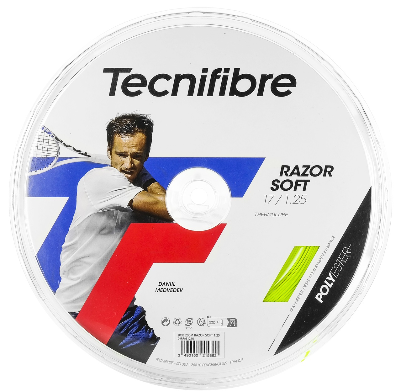 Tecnifibre Tennissaite Razor Soft (Haltbarkeit+Allround) limegrün 200m ...