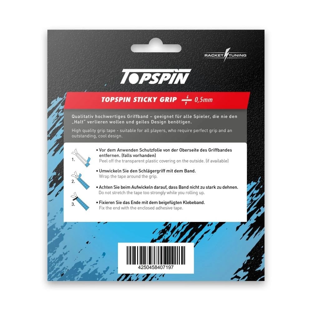 Topspin Overgrip Sticky Grip (Griffigkeit) 0,5mm weiss 3er online bestellen