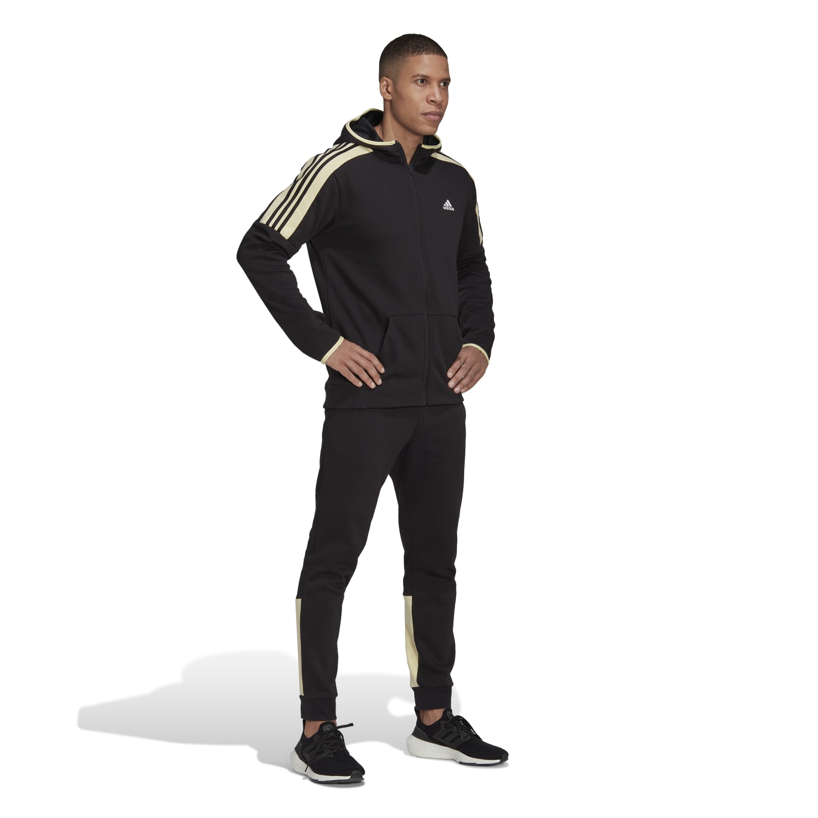 adidas Trainingsanzug MTS Fleece Colorblock schwarz Herren online bestellen