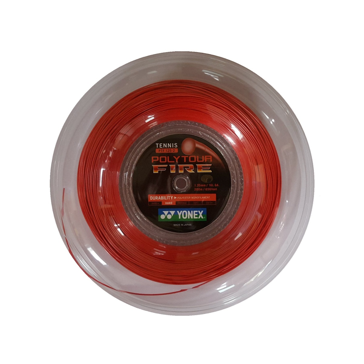 Yonex Tennissaite Poly Tour Fire (Haltbarkeit+Power) rot 200m Rolle ...